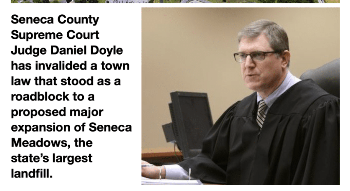 Judge Doyle invalidates local law that would've required Seneca Meadows ...
