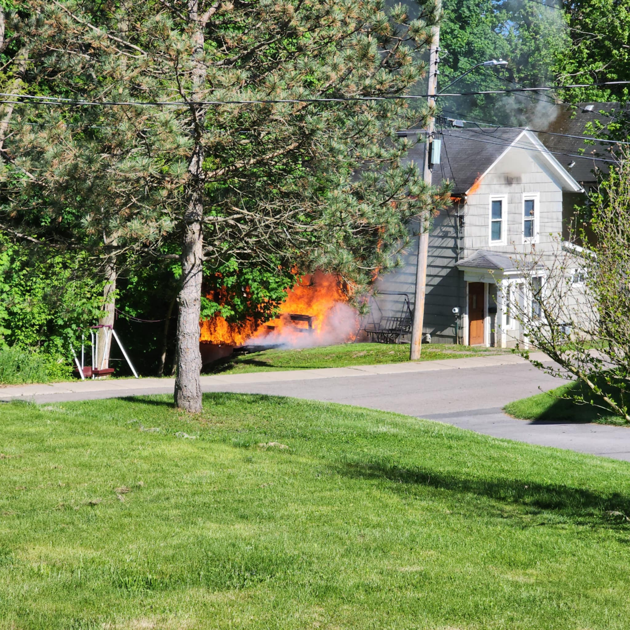 Fire rips through home on Cherry Street in Lyons