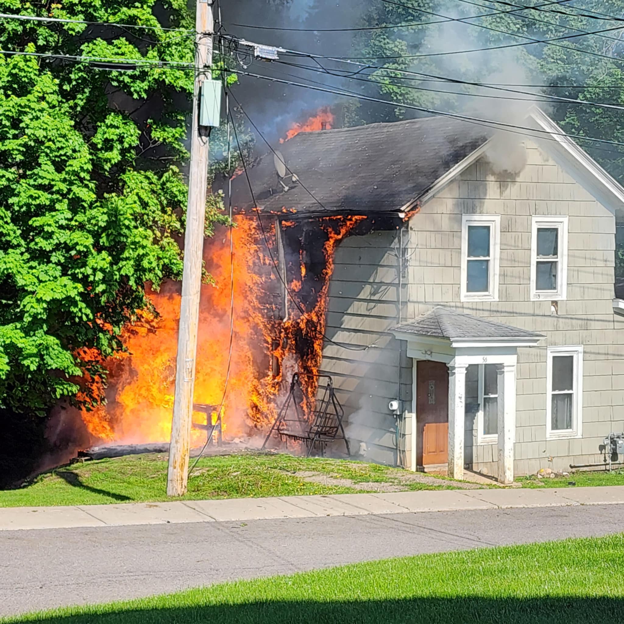 Fire rips through home on Cherry Street in Lyons