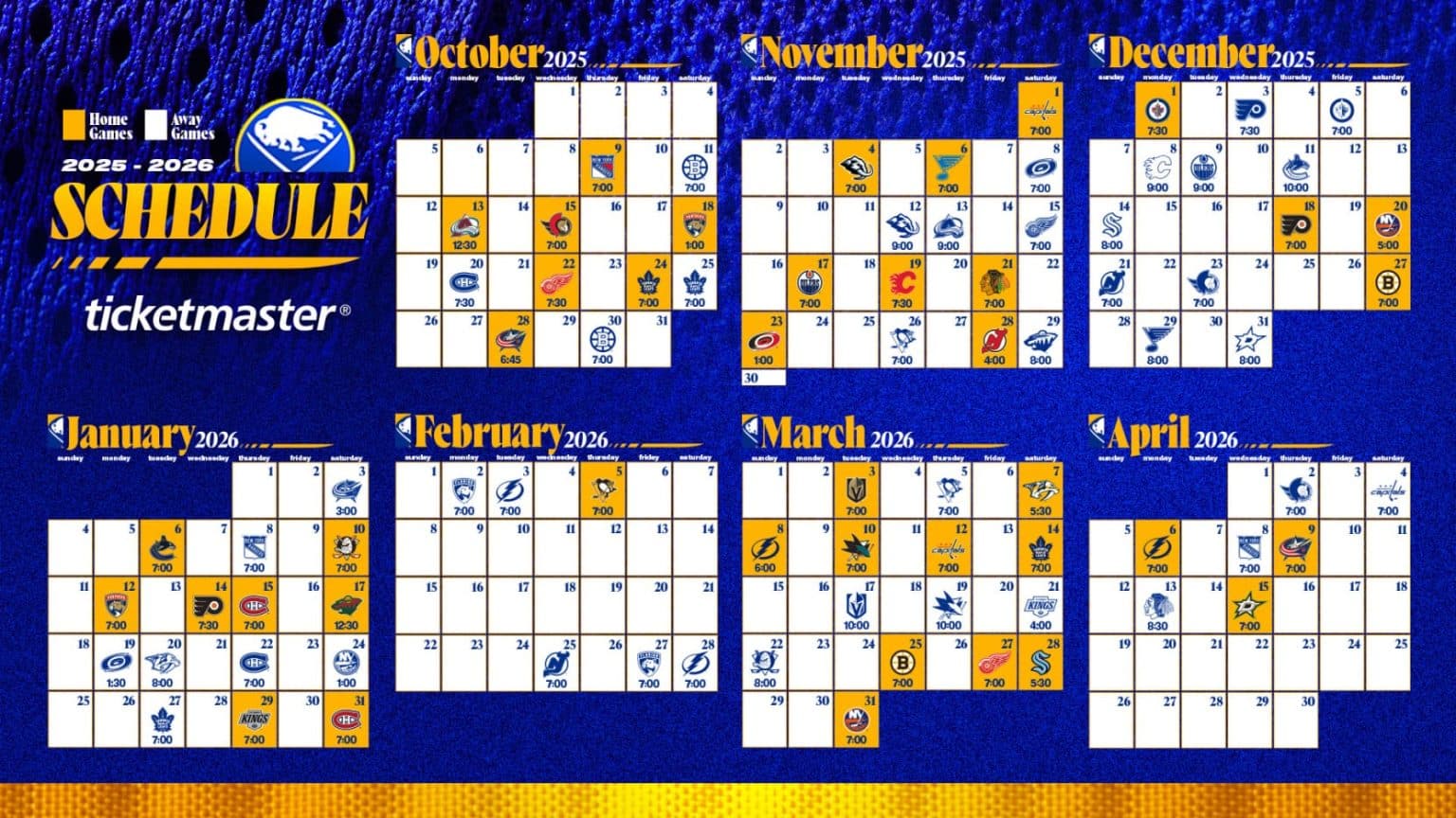 Sabres release 2025-26 regular season schedule